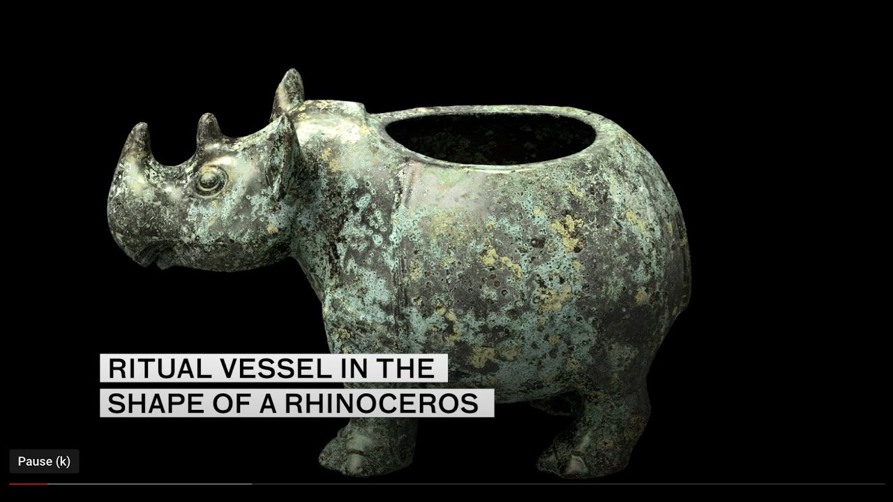 Ritual vessel in the shape of a rhinoceros - YouTube
