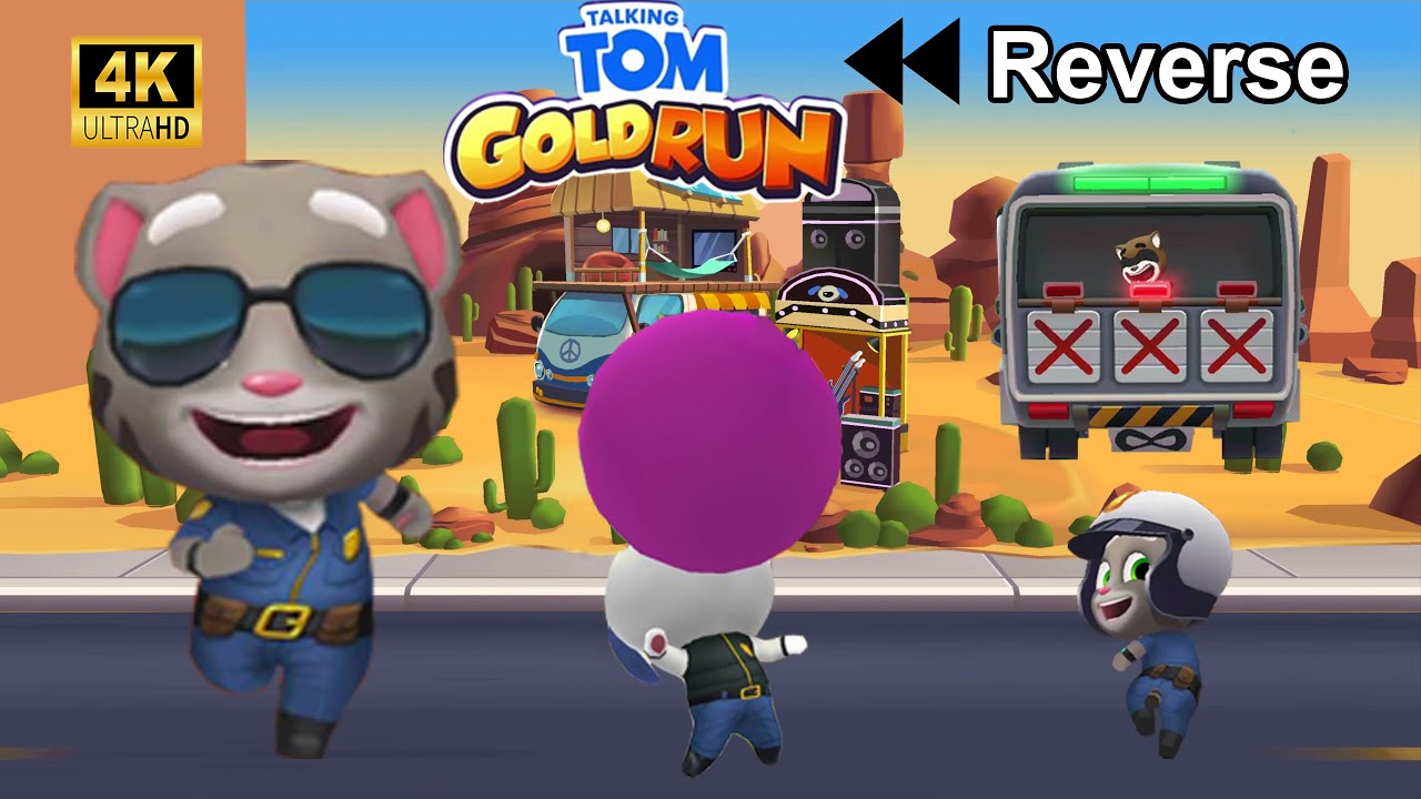 Talking Tom Gold Run Officer Boss Fight Reverse 4K UHD (60 FPS) - YouTube