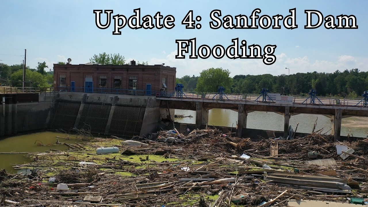 Update 4: Sanford Flood 2020 - Drone - Dam Collapse - YouTube