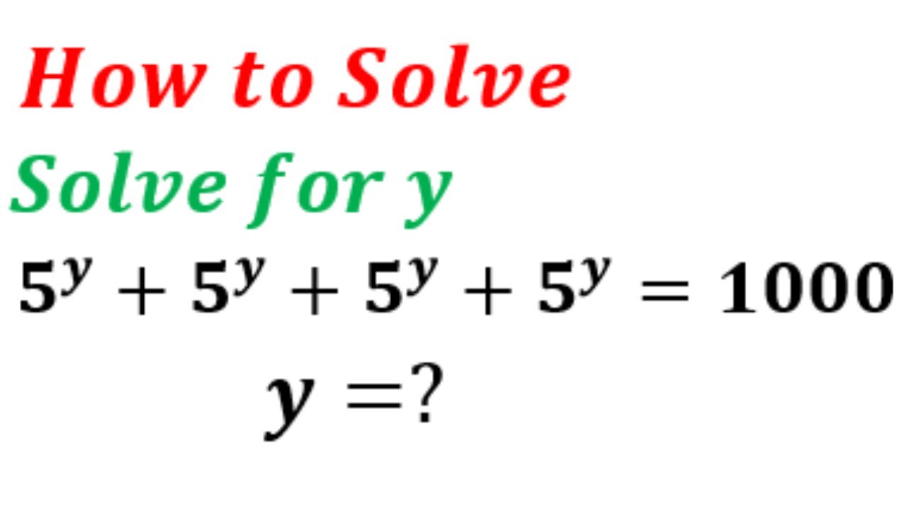 Solving an Algebra Problem | Olympiad Mathematics | Solve for y - YouTube