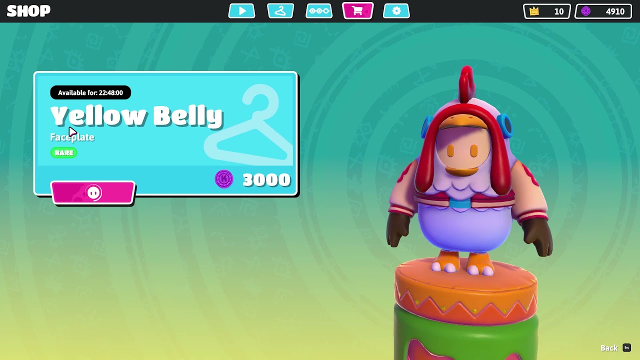 Bad Beanbot Costume & Yellow Belly FacePlate {Fall Guys Item Shop ...