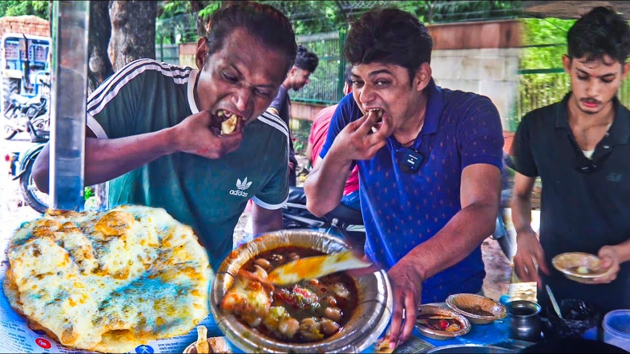 Street Spicy Tawa Chola Bhatura Thali Eating Challenge | Chotu Ke Chole ...