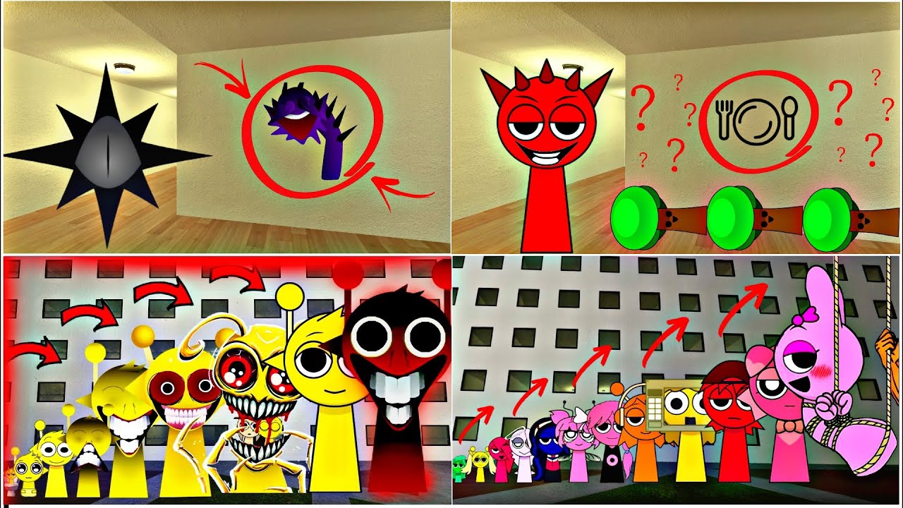 Sprunki Simon, Raddy, Mr. Sun, Pinki & Wenda, Jevin need help in City ...