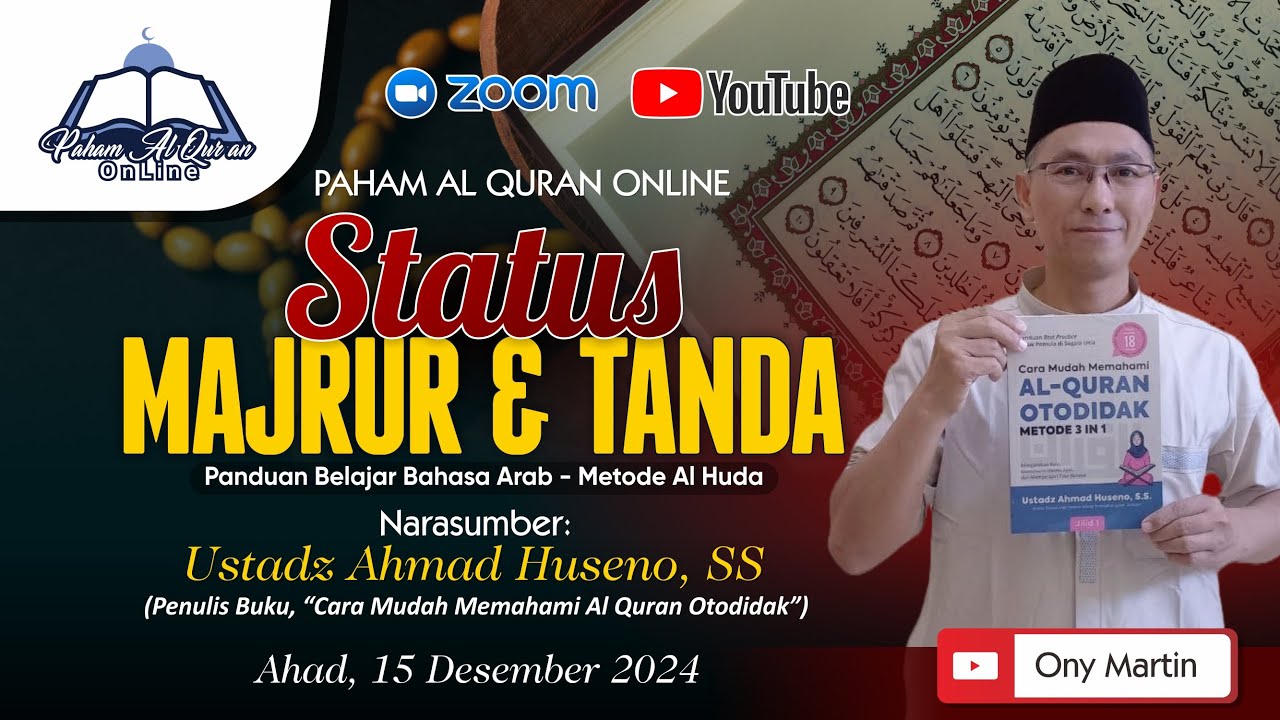 Ustadz Ahmad Huseno - Status Majrur & Tanda - Panduan Belajar Bahasa ...