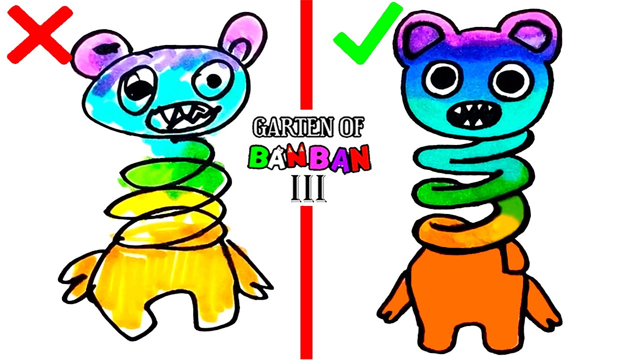 Как нарисовать Slinky Bear из Garten Of Banban chapter 3 Правильно и ...