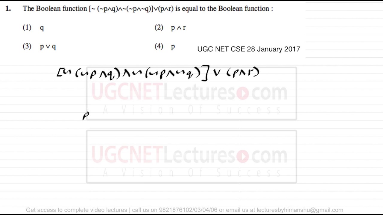 Question 01 UGC NET CSE 28 August 2016 solution video - YouTube