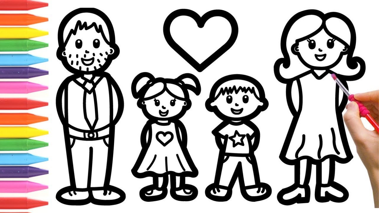 Drawing My Family for Children and Toddlers | Drawing and Coloring ...