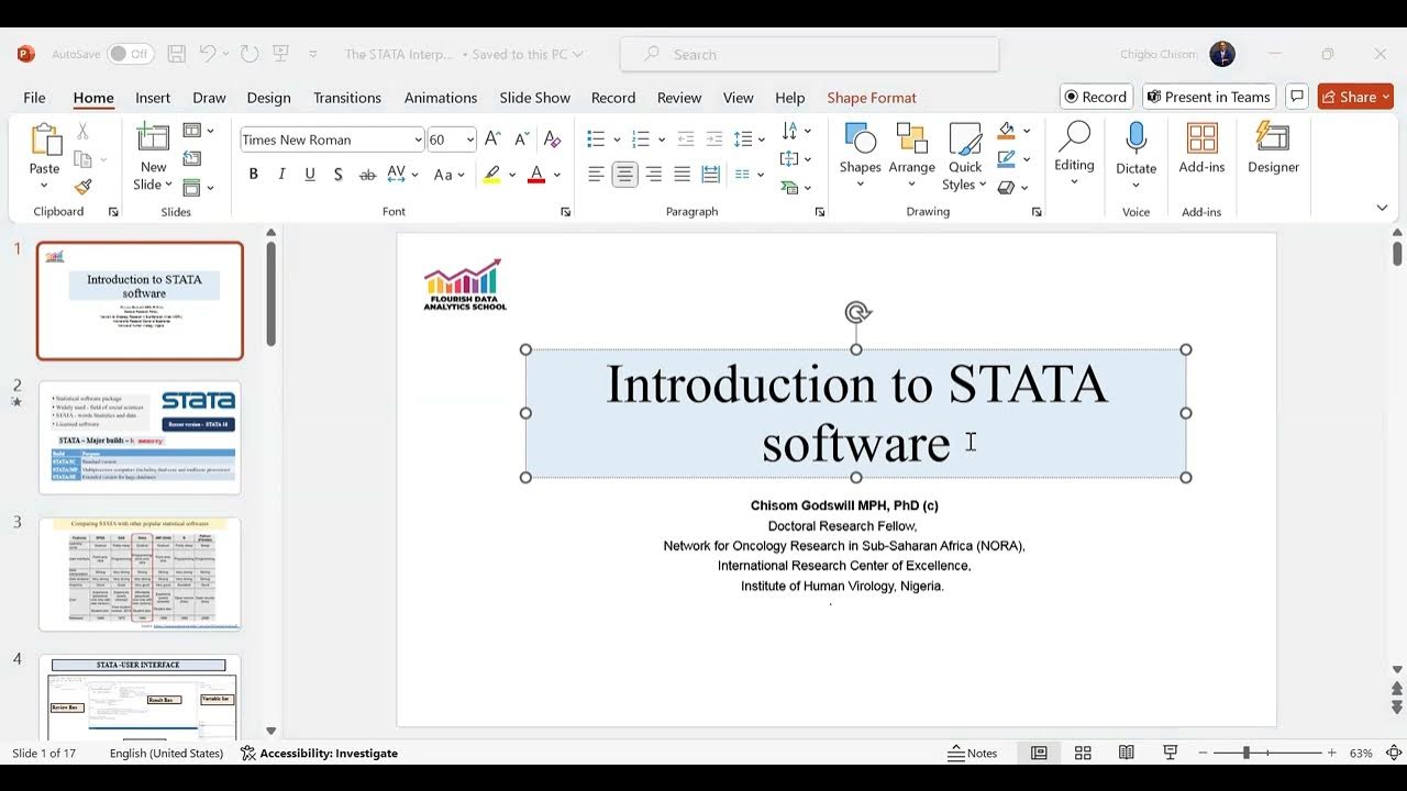 Introduction to STATA for Data Analysis & Basic Statistical Concepts - YouTube