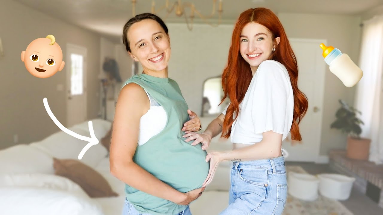 trying on my wife's pregnancy belly cast! - YouTube
