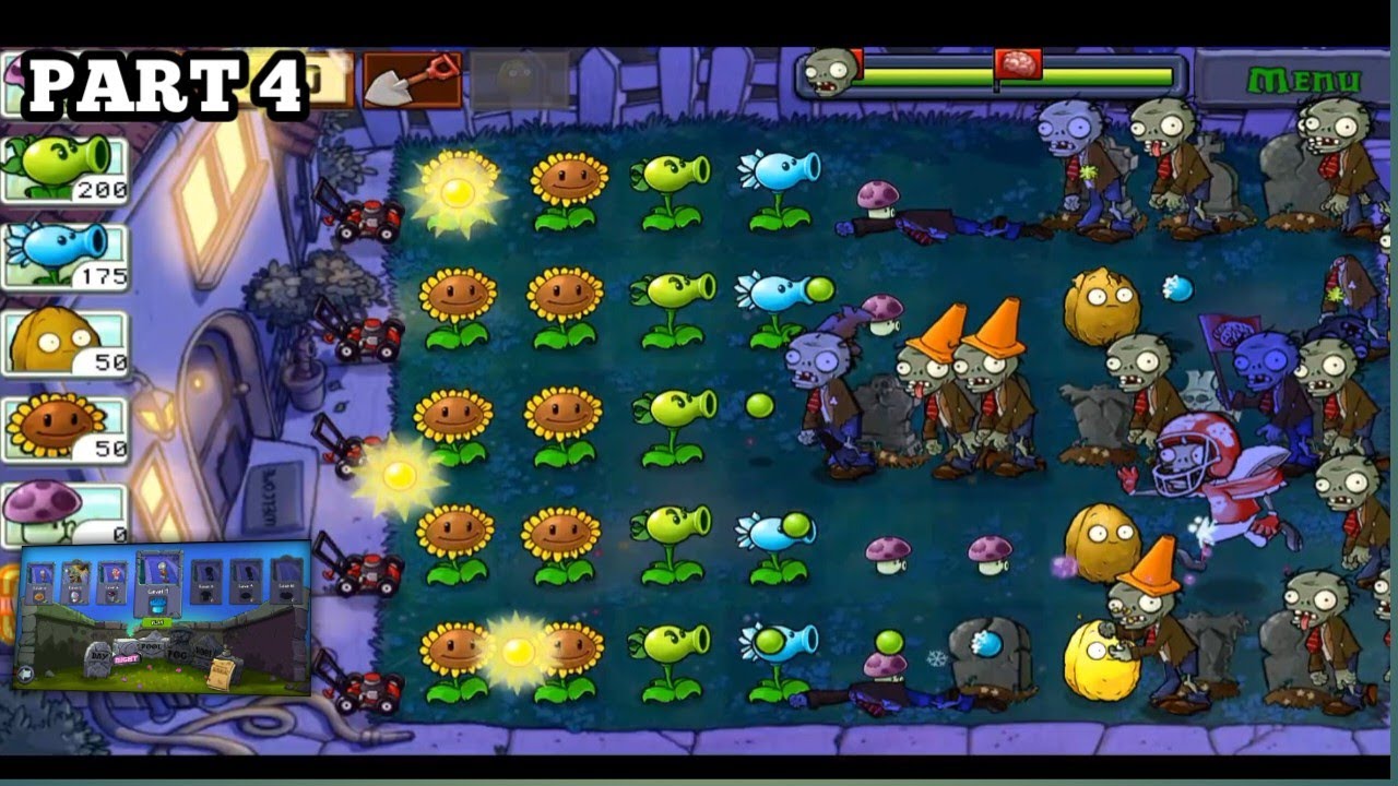 Plants VS Zombies - Night Level 7 (Adventure 1) - GAMEPLAY #4 # ...