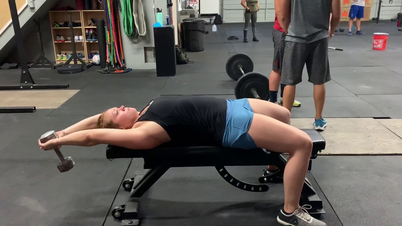 Dumbbell lying lat pullover - YouTube