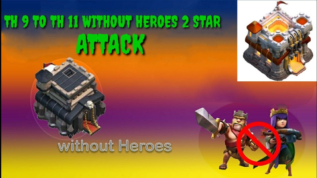 BEST TH9 ATTACK WITHOUT HEROS AND CC TROOPS PUSHING STRATEGY - YouTube