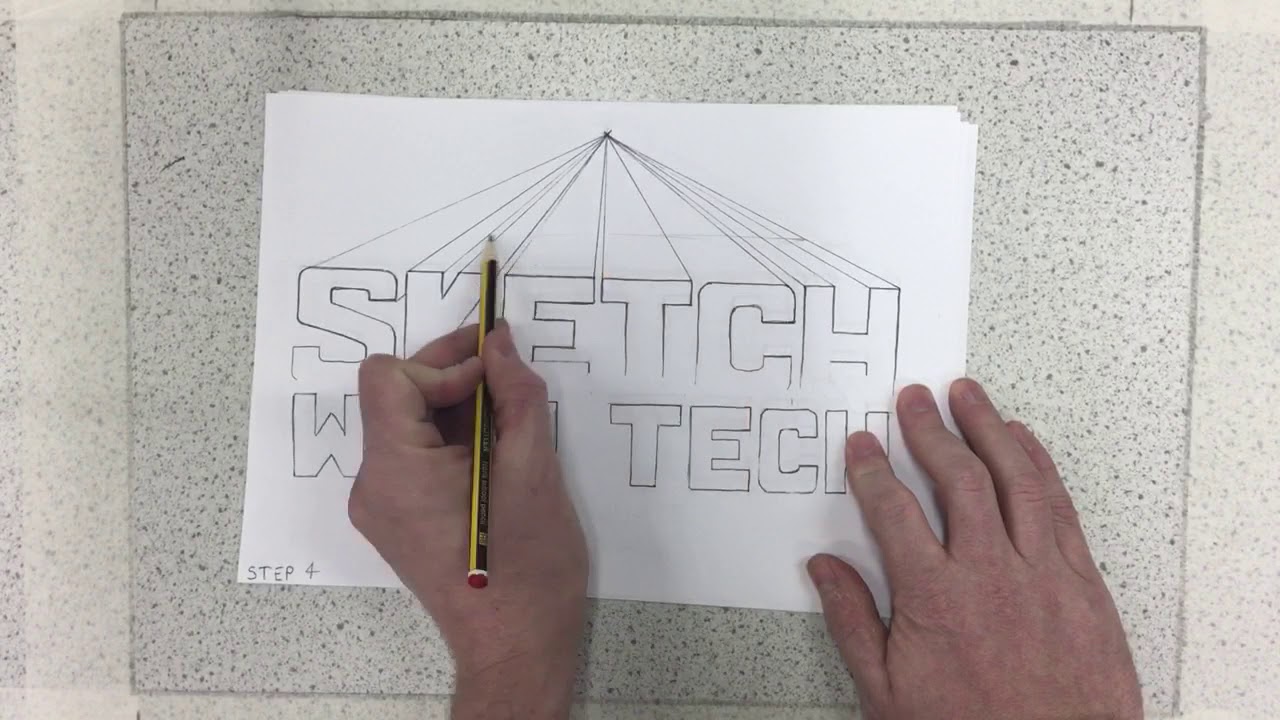 One Point Perspective Drawing Part 1: Block lettering task for ...
