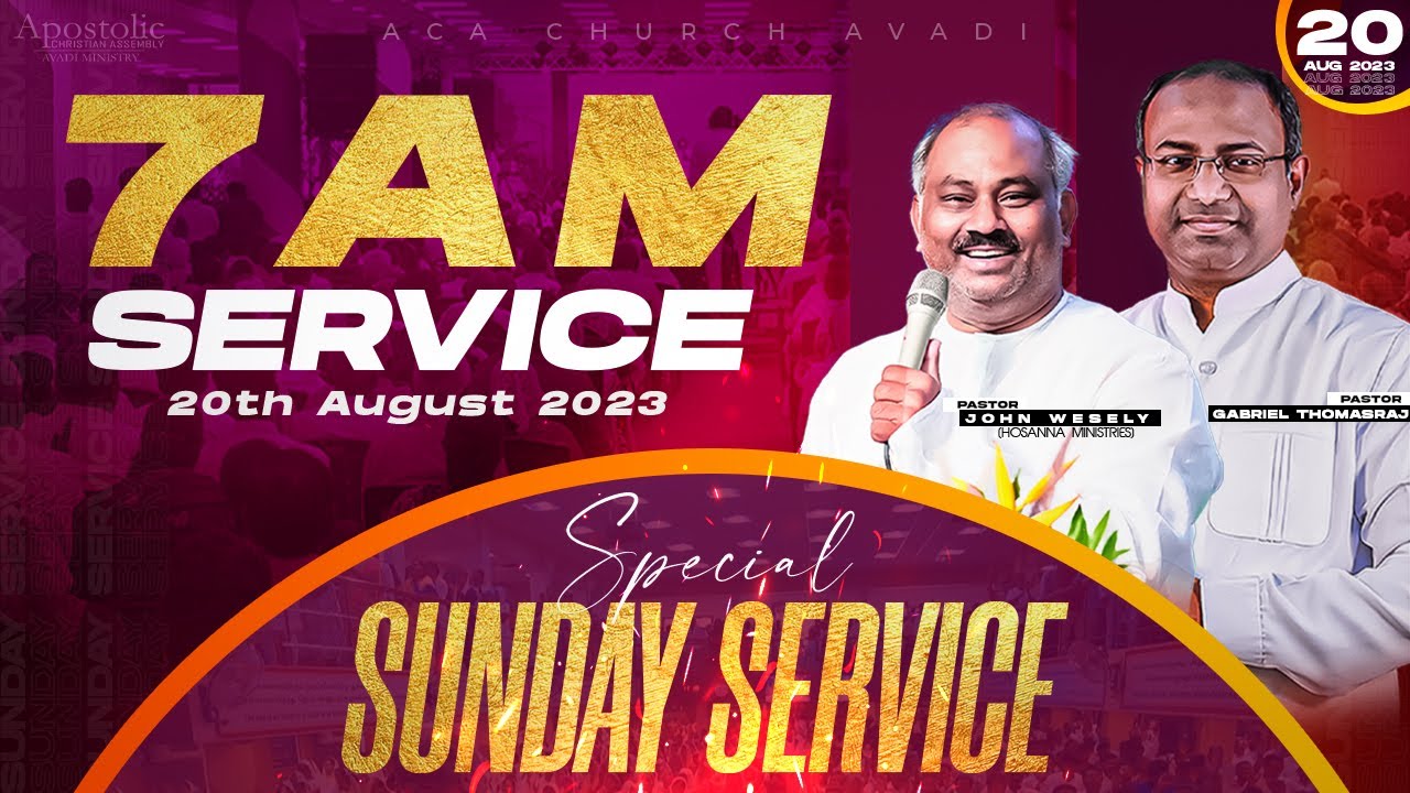 LIVE | Sunday Service - 2 (Tamil & Telugu) Melpakkam | 20 August 2023 ...