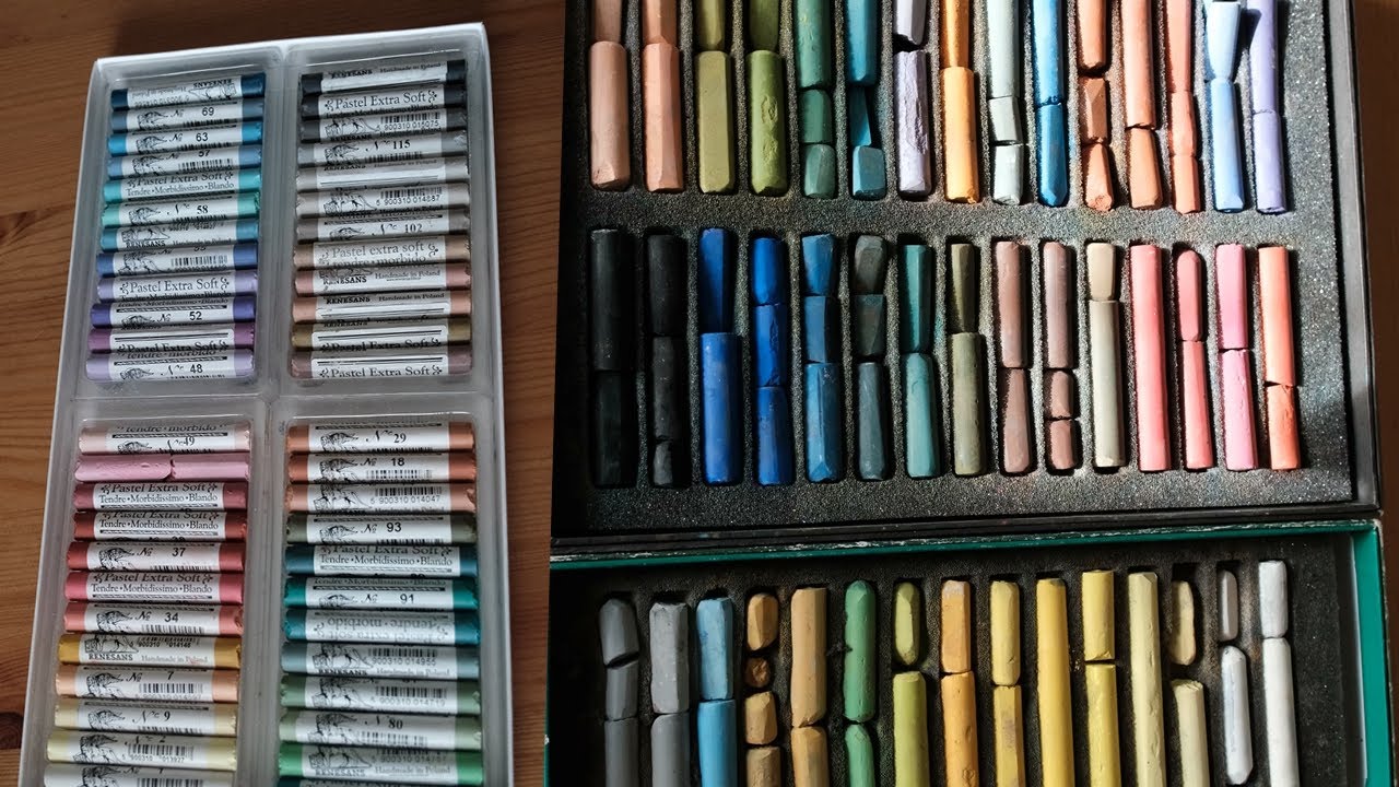 Renesans & Rembrandt soft pastels swatching - YouTube
