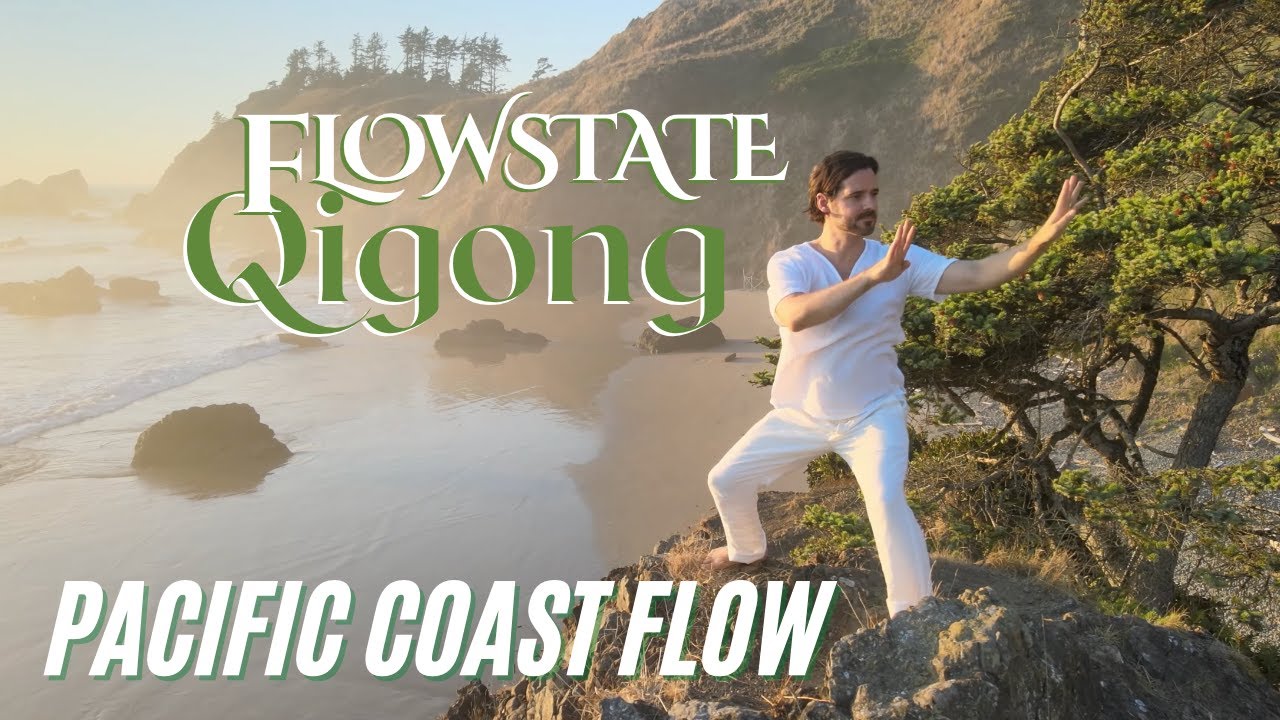 Beginner Qigong | Pacific Coast Flow | 4k Drone Ocean Footage - YouTube