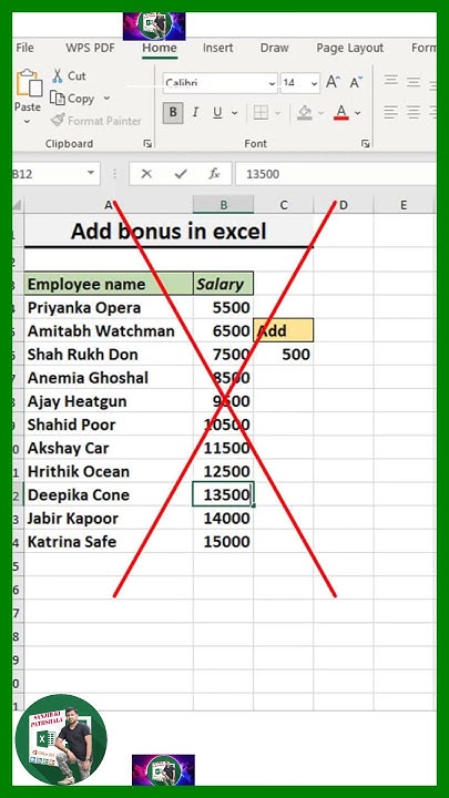 Add Bonus In Excel 👍Sanjib Ki Pathshala #exceltips #exceltricks #exceltutorial #msexcel - YouTube