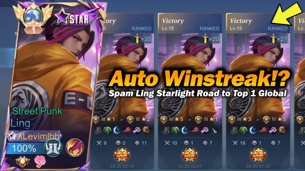 NEW SEASON FULL WINSTREAK USING STARLIGHT SKIN!! | LING DUAL SWORD ...