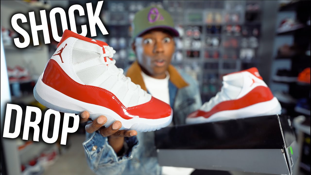 Crazy Air Jordan 11 Cherry Shock Drop Tomorrow // Everything You Need ...