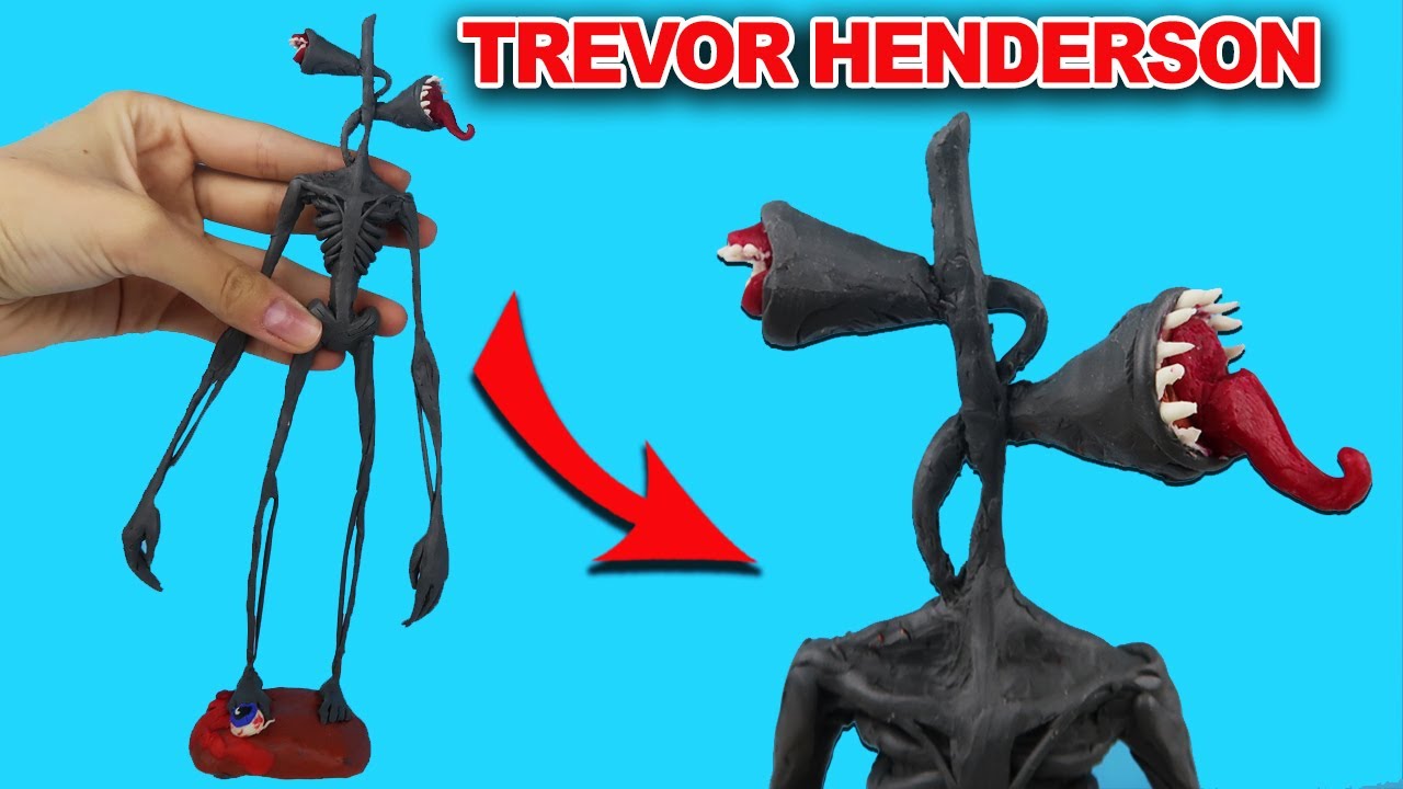 Making Monsters by Trevor Henderson with Clay | SIREN HEAD FIGURE OWN ...