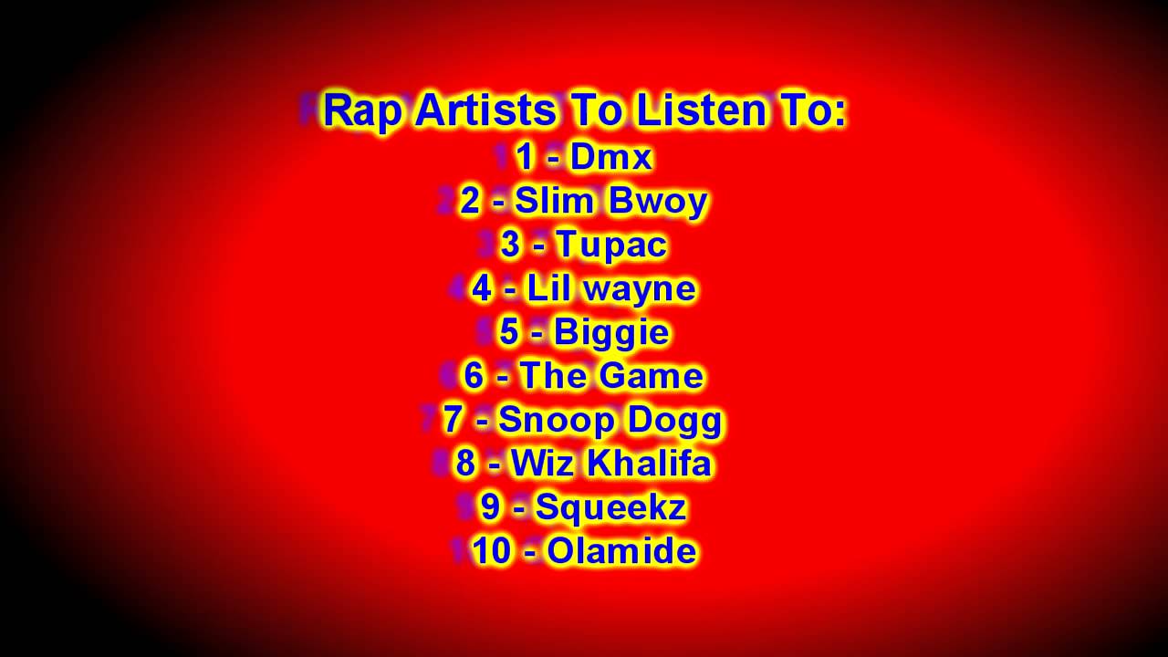 Top 10 Rap Artists To Listen To - YouTube
