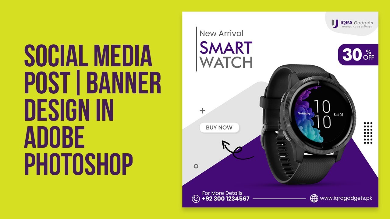 Brand watches - advertising banner design | Photoshop cc - YouTube