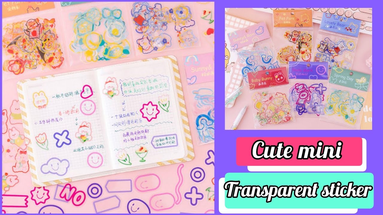 How to make Transparent sticker💚/DIY transparent sticker💙/Handmade ...