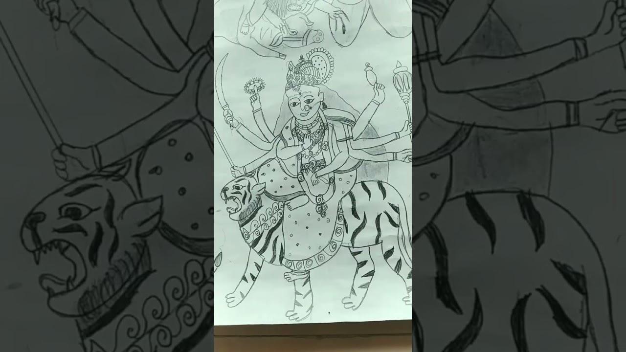 nav Durga Devi drawing draw by me#shorts #durga #goddess 🙏 ️🥰 - YouTube