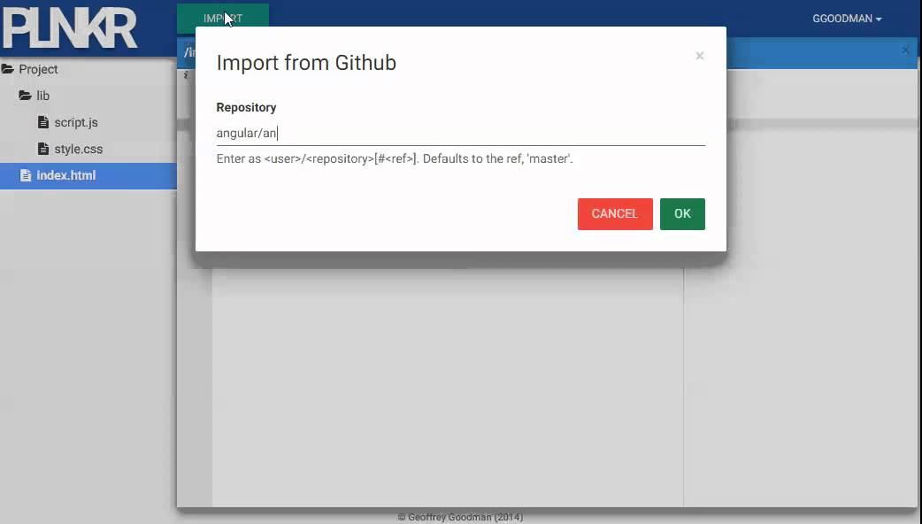 Importing from Github on Plunker.NEXT - YouTube