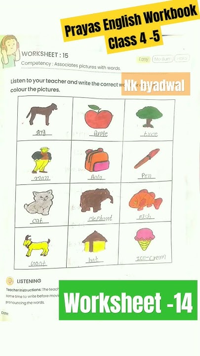 Class 4 5 English Workbook Worksheet 15 @nkbyadwal #worksheet15 #yt # ...