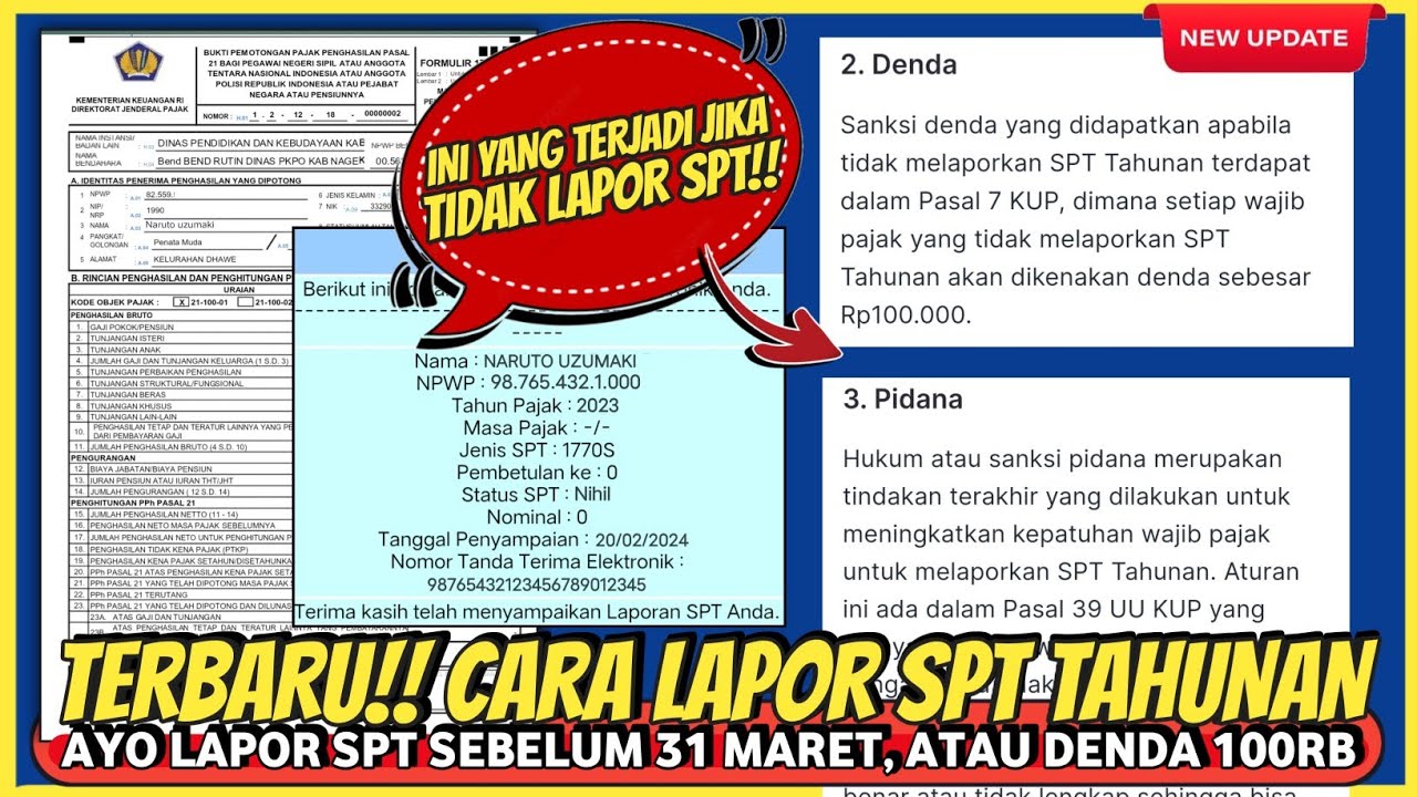 BATAS WAKTU SAMPAI 31 MARET! Tutorial Lapor SPT Tahunan Pribadi online EFILING • Cara lapor SPT ...