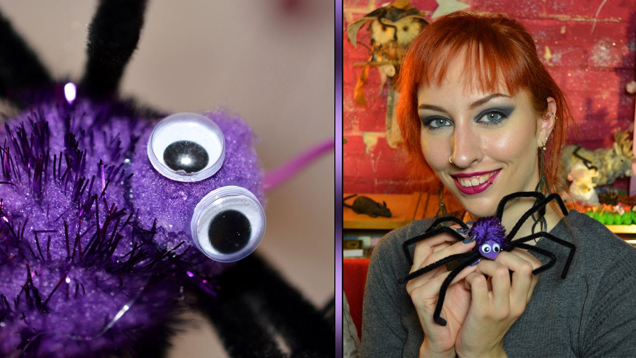 Halloween DIY: Harige spin + spinnenweb - YouTube