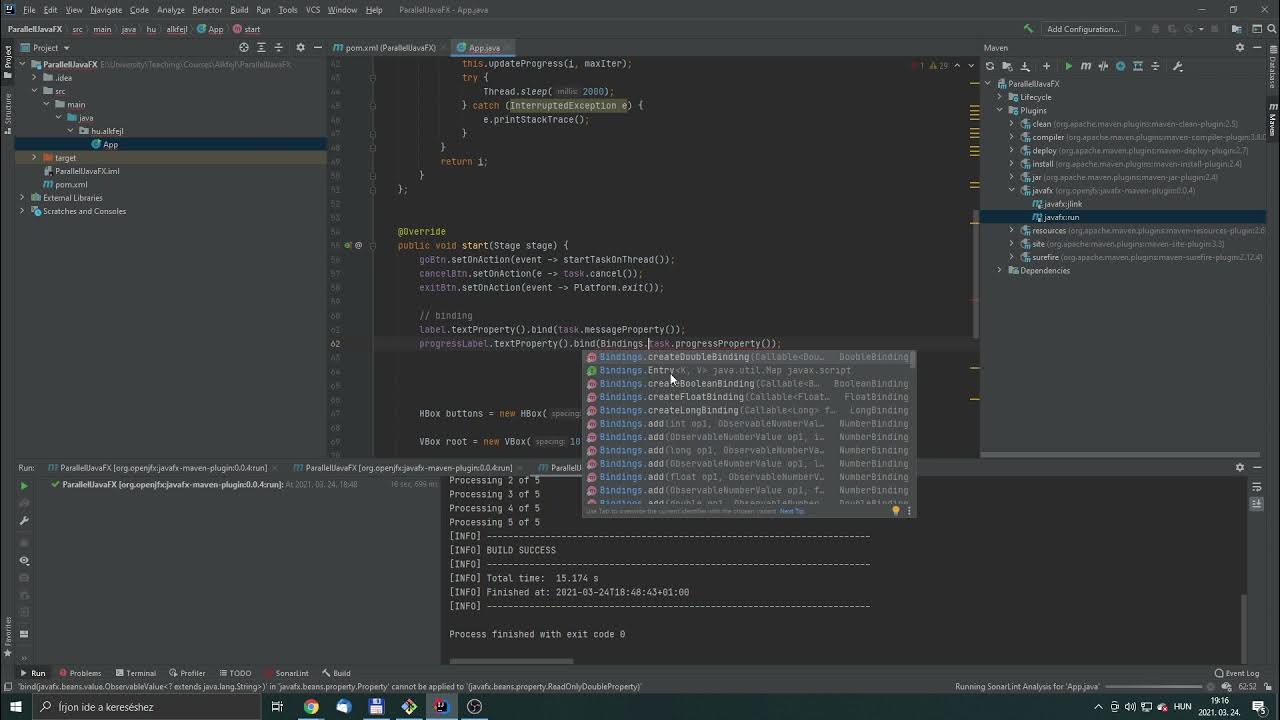 Alkalmazásfejlesztés I. - JavaFX Worker szálak (JavaFX Concurrency API ...