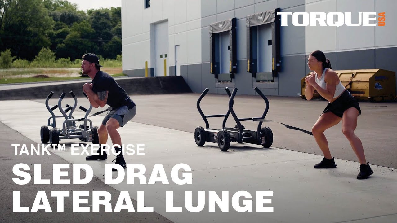 TANK Push Sled Exercises: Sled Drag Lateral Lunge - YouTube