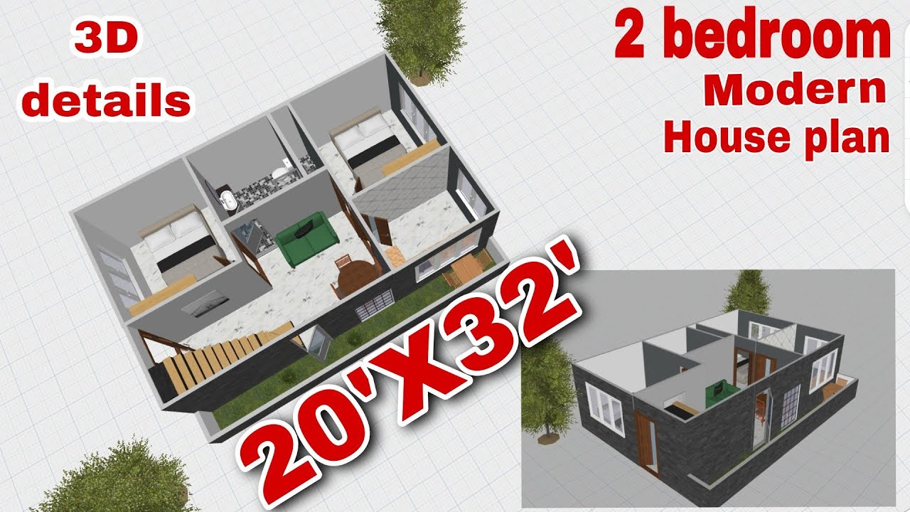 20X30 Feet House Design 3D 65 Gaj 600 sqft | 3BHK | 6X9 Meter modern ...