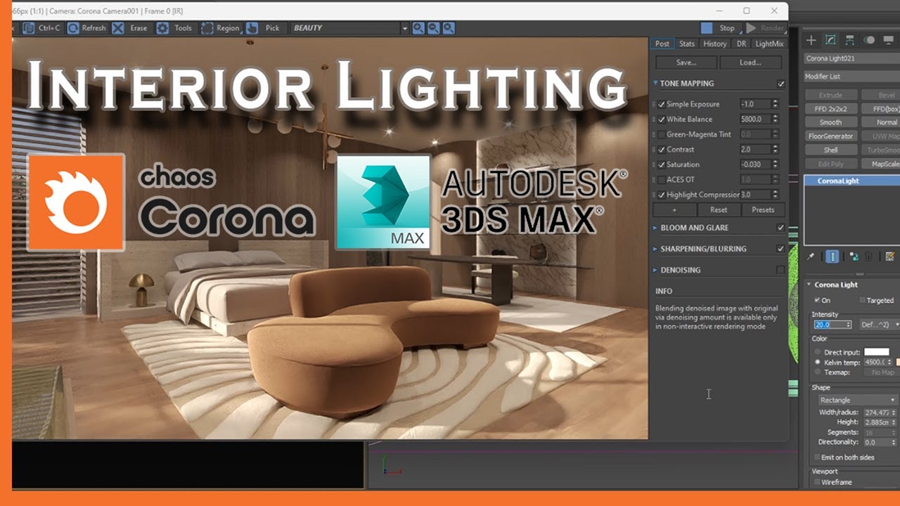 Interior Light Tutorial 3Ds Max - YouTube