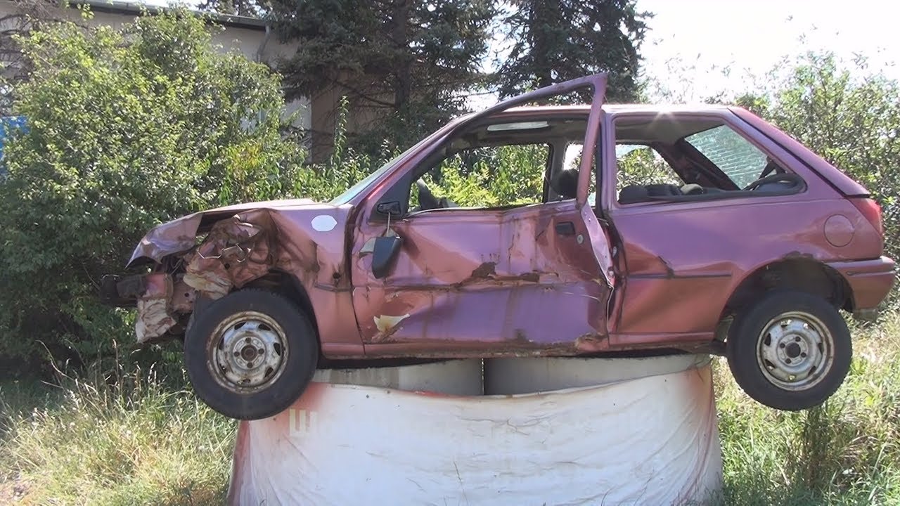 Crashed Ford Fiesta Exterior and Interior - YouTube