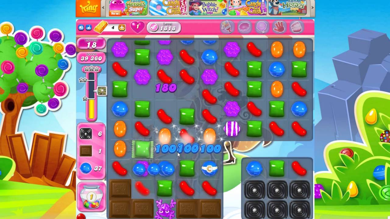 Candy Crush Saga Level 1818 Score 106 460 by Funny - YouTube