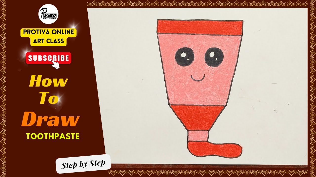 Toothpaste Drawing Shocked Toothpaste Cartoon Illustration" Poster For