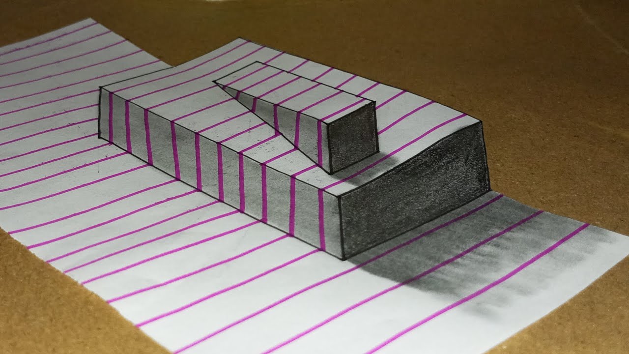 Optical illusion 3d geometry tutorial drawing step by step||how to make ...