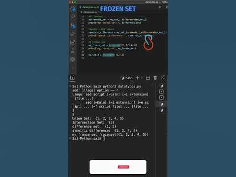 frozenset() in python part-2 #python #pythondeveloper #shorts - YouTube