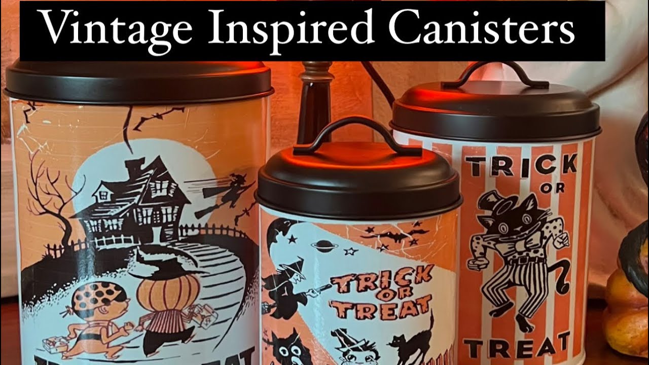 DIY Vintage Halloween Canisters - YouTube