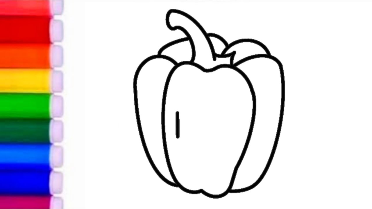 How to draw a Bell pepper🫑| Bell pepper Drawing, Coloring & Painting ...