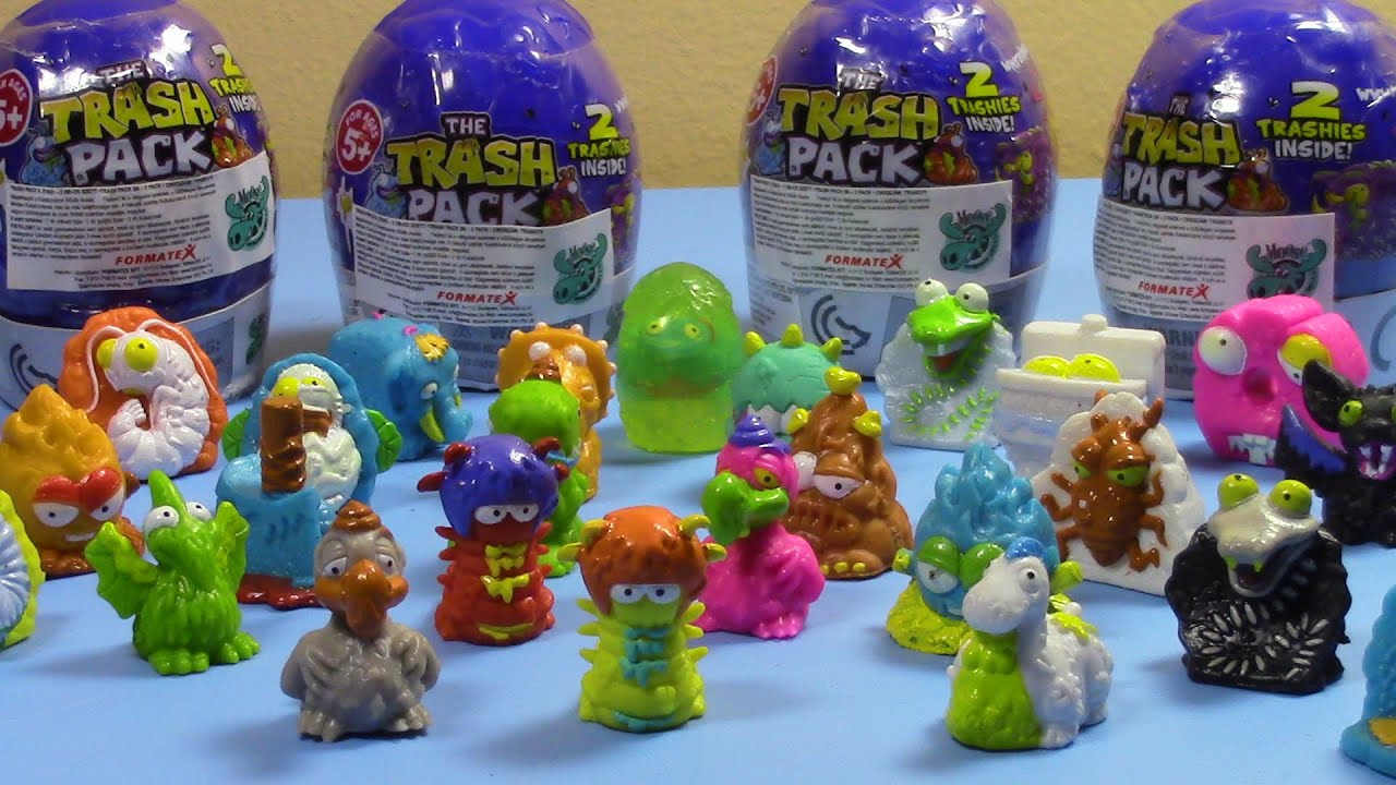 28 Different Trash Pack figures and 4 Trash Pack Surprise Eggs - YouTube