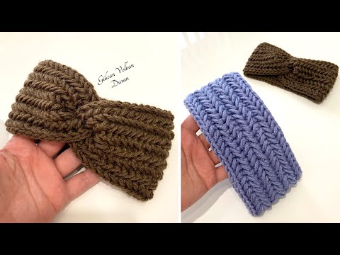 BALIK SIRTI ÖRGÜ MODEL İLE SAÇ BANDI YAPIMI - EASY CROCHET ✅