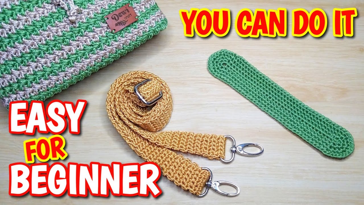 TUTORIAL HOW TO MAKE A VERY EASY CROCHET BAG BASE & CROCHET BAG STRAP ...