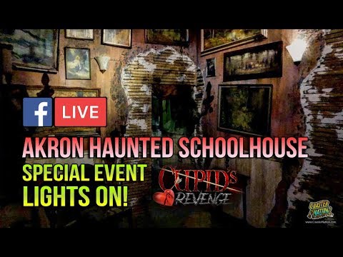 Akron Haunted School House Valentines Day - Lights on! - YouTube