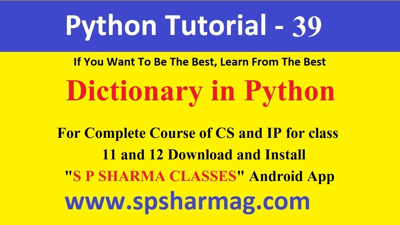 39 Dictionary In Python YouTube 39-dictionary-in-python-youtube
