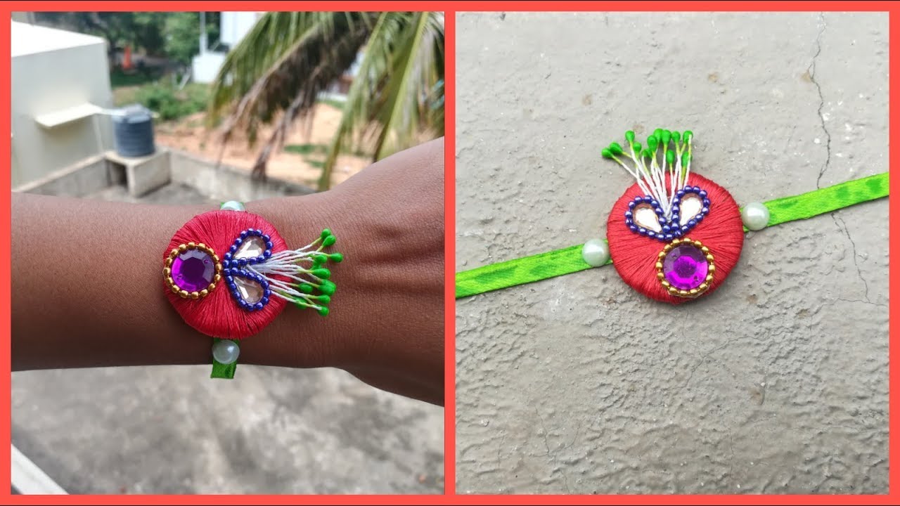 DIY||Make Beautiful Silk Thread Rakhi for Rakhi Purnima Festival at ...